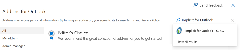 Implicit for Outlook – User Guide - Implicit for Outlook