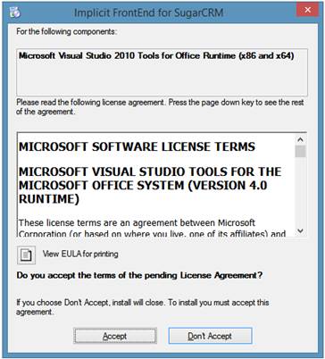 Implicit FrontEnd 6 for SugarCRM User Guide - Implicit for Outlook