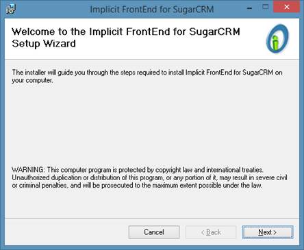 Implicit FrontEnd 6 for SugarCRM User Guide - Implicit for Outlook