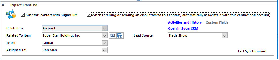 Implicit FrontEnd 6 for SugarCRM User Guide - Implicit for Outlook